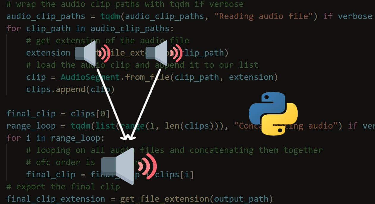 How To Concatenate Audio Files In Python Python Code