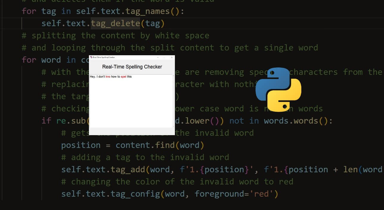 How to Make a Real-Time GUI Spelling Checker in Python - Python Code